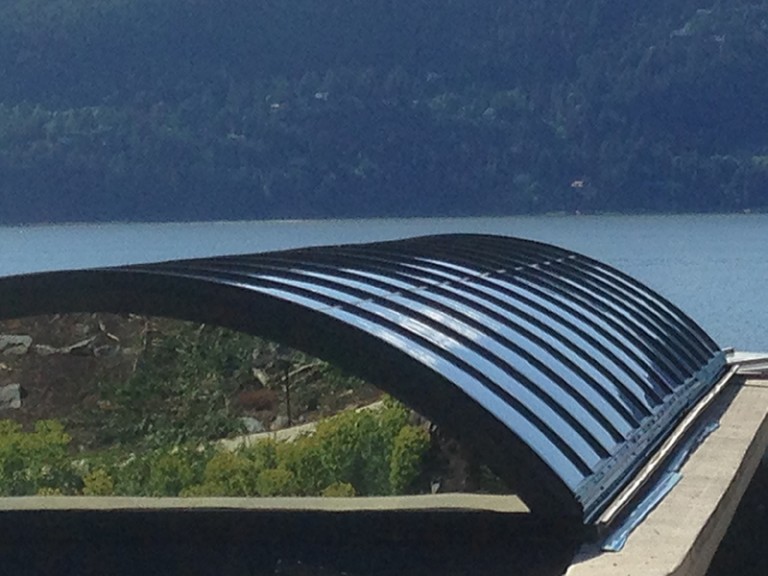 Skylight Vancouver company. Angel Glass curve skylight installation.